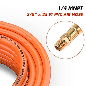 WYNNsky 3/8" X 25ft PVC Air Compressor Hose Kit With 17 Piece Air Tool and Air Compressor Accessories Kit