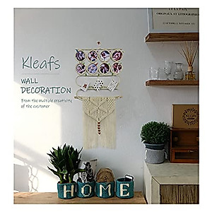 KLEAFS - Handmade Scarf Hangers for Closet with Hook for Bulky Scarf, Space-Saving Scarf Organizer, Scarf Storage Classical Lifestyle, Hijab Hangers (Beige - 8 Rings, 2 Ellipse)