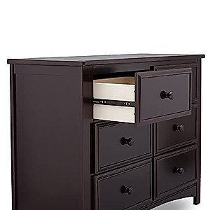 Delta Children Unisex Nursery 6 Drawer Double Dresser, Dark Chocolate