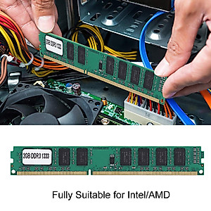 Focket Memory Upgrade RAM,2GB 1333MHz DDR3 Memory Data Transmission 240pin DDR3 2GB 1333MHz for Intel/AMD