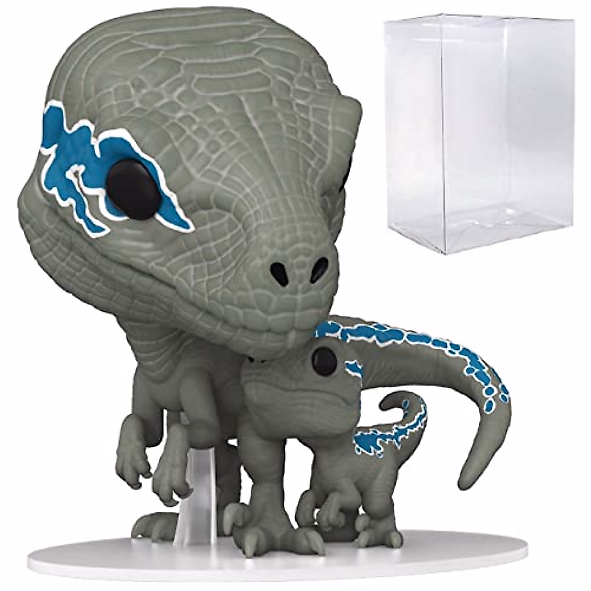 POP Jurassic World Dominion - Blue & Beta [Velociraptor] Funko Vinyl Figure (Bundled with Compatible Box Protector Case), Multicolor, 3.75 inches