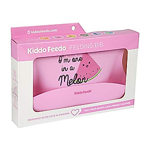 Kiddo Feedo Silicone Baby Bibs, Soft, Adjustable, Waterproof and Non Messy, Designed in Sweden, Pink