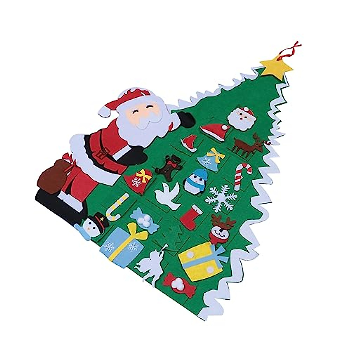 BESTOYARD 1Pc Felt Christmas Tree Santa Claus DIY Gift Felt Craft Christmas Tree Xmas Gifts DIY Felt Xmas Crafts Kids DIY Felt Tree Stocking Stuffers Bling Decor Earth Tones Child