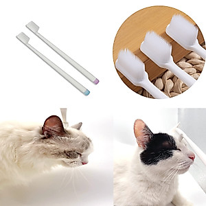 Emmeliestella Cat Head Brush, Cat acne Cleaner, Silicone bristles, not hurt the facial skin, Gently remove cat eye discharge & jaw black spots, Easy to handle & clean & remove hair, 2PCS