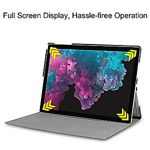 ZZOUGYY Tablet Case for Microsoft Surface Pro 4/5/6/7 12.3" - Ultra Slim Folio Stand, Lightweight Faux Leather, Dark Blue - Luxury Design, Water Resistant, Perfect for Working and Entertaining