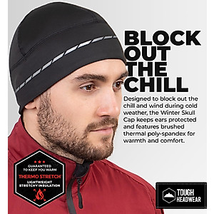 Tough Headwear Winter Skull Caps for Men, Skull Cap Football, Helmet Liner, Running Beanie, Cycling Cap, Motorcycle Skull Cap