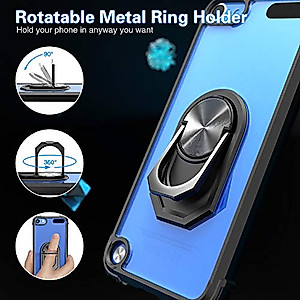 iPod Touch Case Clear with Kickstand, iPod Touch 7 Case with 2 HD Screen Protectors, IDYStar Clear Crystal Case with Built-in Metal Magnetic Kickstand for iPod Touch 7th/6th/5th Gen (Black)