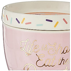Enesco 6003670 Our Name is Mud Eat a Donut Mug and Warmer Lid Set, 16 Ounce and 4 Inch, Multicolor