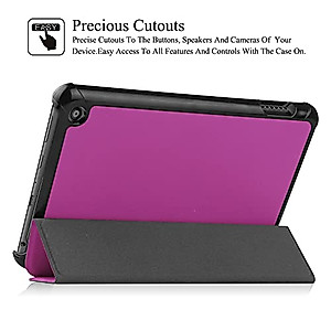REASUN Case for All-New Fire 7 Tablet (12th Generation, 2022 Release), Slim Lightweight Trifold Stand Cover with Auto Sleep/Wake Case for New Amazon Kindle Fire 7 12th Generation 2022, Purple