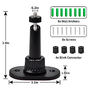 4 Pack Strong Adhesive Wall Mount for Blink Outdoor 4 (4th Gen) & (3rd Gen),Blink Outdoor Camera, No Drilling or Screw Secured Fixed,360 Degree Adjustable Wall Mount Bracket for Blink XT/XT2 Camera