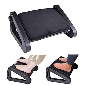 Under Desk Footrest with Massage Surface Ergonomic 6 Height Position Adjustable Foot Stool with Firm Non-Slip Legs for Home Office