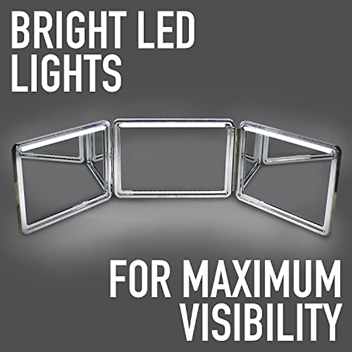 SELF-CUT SYSTEM 2.0 - LED Lighted Black Lambo 3 Way Mirror with Free Educational Mobile App