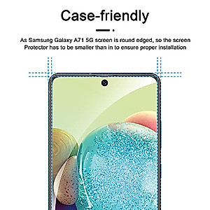 【3+3 PACK 】Coolpow Designed for Samsung Galaxy A71 5G Screen Protector Samsung A71 5G Screen Protector Tempered Glass 9H Hardness Bubble Free Anti-Scratch HD Clarity Case Friendly