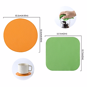 4PCS Jar Opener Gripper Pads, MONGSEW Rubber Jar Opener Grippers for Seniors with Arthritis & Weak Hands (Orange+Green)