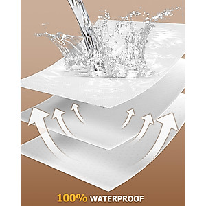 Zenzy 3" Full Waterproof Mattress Topper Cover, [100% Waterproof] [Ultra-Soft] Cover for Mattress Topper, Washable & with Adjustable Straps, Oeko-TEX Certified [Only Cover]- White