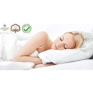 Audley Home 100% Egyptian Cotton Sheets Set, 400 Thread Count Bed Sheets – 4 Piece Bedding Sets- Sateen Weave Long-Staple Cotton, Wrinkle-Free, Fitted Sheet Upto 18'' Deep Pocket (Queen, White)