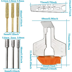 Chainsaw Sharpening Attachment Kit with Angle Guide And Diamond Burr Grinding Stone Files Blade Teeth Sharpener Set (8PCS), Drill Power Tool Accessories
