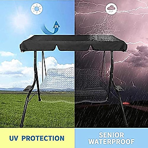 BTURYT Outdoor Patio Swing Canopy Replacement Porch Top Cover Universal for Garden Patio Porch Yard Seat Furniture(top Cover only)