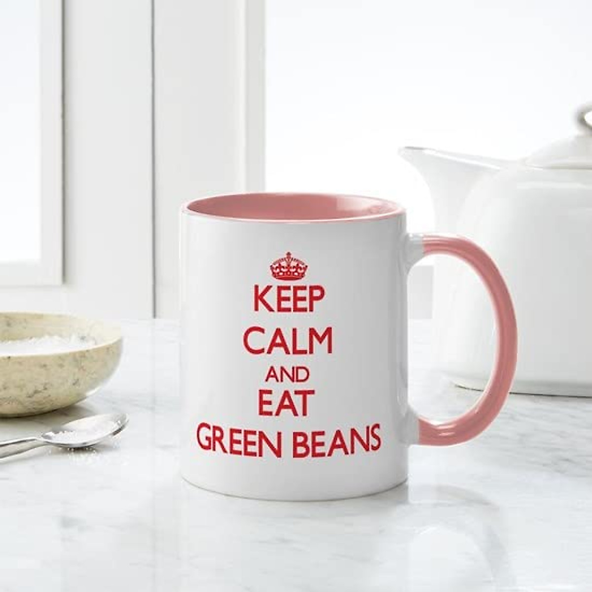CafePress Keep Calm And Eat Green Beans Mugs Ceramic Coffee Mug, Tea Cup 11 oz