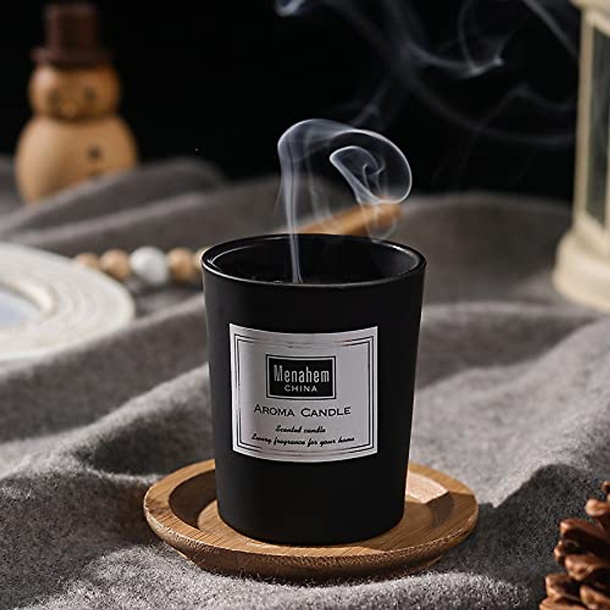 Scented Candle Black Cherry Merlot,150G Perfume Floral Aroma Gift Candle Set,Handmade Soy Wax in Glass Jar 12 Hours,Prefect for Meditation Stress Relief Mood Boosting