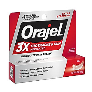 Orajel 3X for Toothache & Gum Pain: Maximum Gel Tube 0.42oz - From #1 Oral Pain Relief Brand - Orajel for Instant Pain Relief