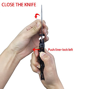 Labstandard Pocket Folding Knife with 3.34” Stainless Steel blade and Aluminum Handle-Folding hunting camping Knife with liner