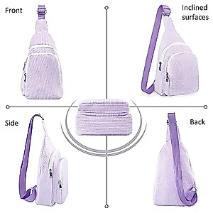 GFU Sling Bag, Crossbody Sling Bag for Men Women, Lightweight Small Seersucker Sling Backpack, Summer Crossbody Shoulder Bag, Breathable Chest Bag Daypack