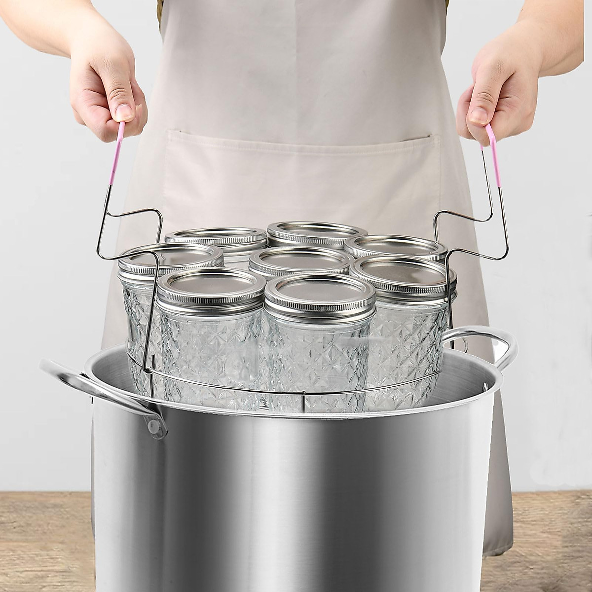 Canning Supplies Starter Kit with Stainless Steel Canning Rack and Accessories Tools, Includes Canning Jar lifter Tongs, Funnels,Lid lifter for Canning Pot, Water Bath& Pressure Canner