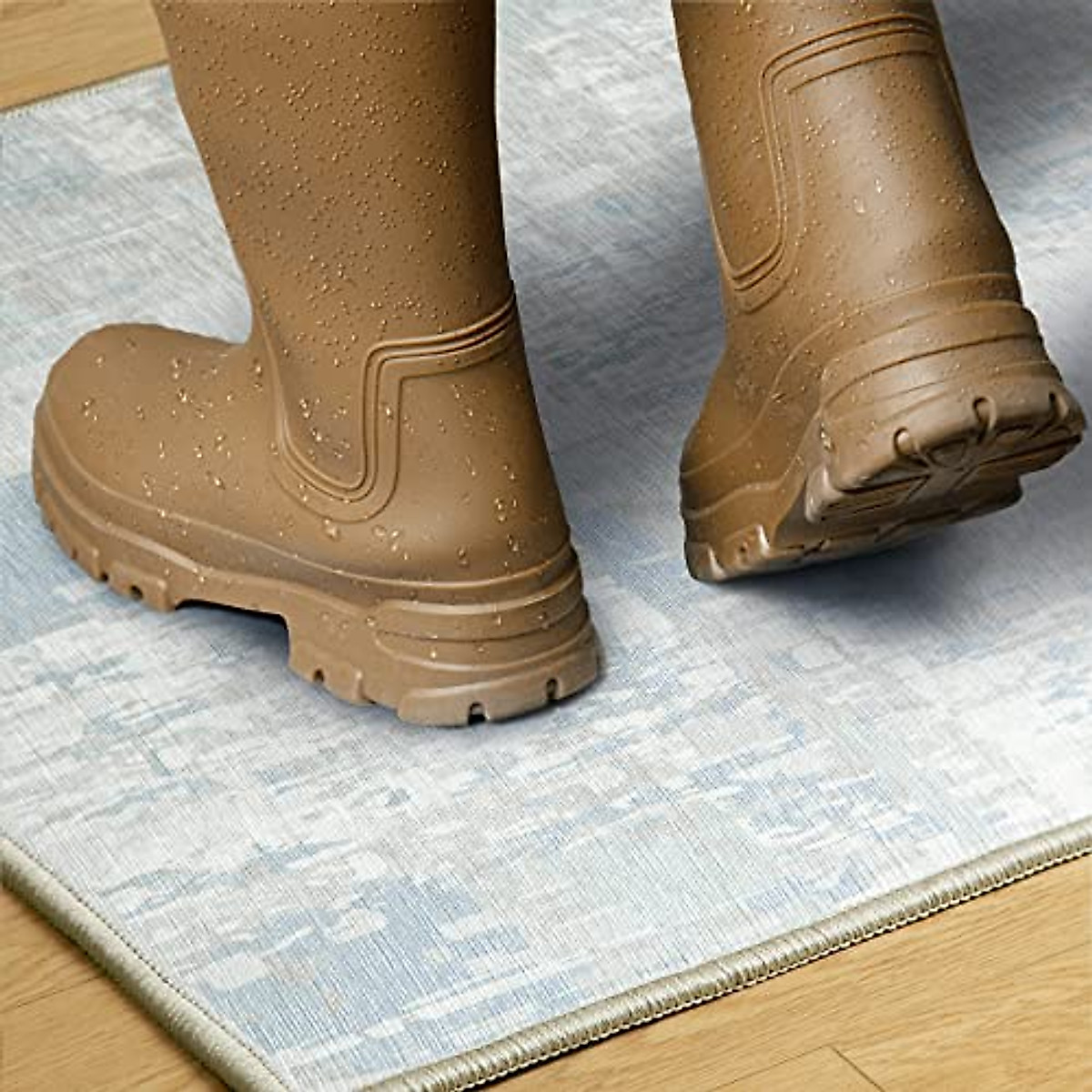 ODIKA 2x7 Runner Rugs for Hallway with Non-Skid Backing - Neutral Carpet Runners for Hallway - Modern Entryway Rug Abstract Geometric Kitchen Rug