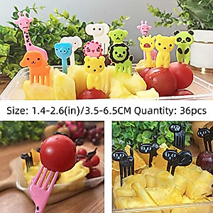 HENWAFX Animal Food Picks for Kids, Cute Cartoon Animal Fruit Food Toothpicks,Reusable Lunch Picks for Kids Bento, Lunch Bento Box Picks for Toddler,kids lunch accessories (animal)