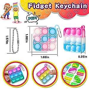 180 PCS Easter Egg Fillers,Mini Pop Keychain Party Favors for Kids, Fidget Toy Pack Bulk,Silicone Squeeze Pop Bubble Fidget Stress Relief,Birthday Party Favors,Prizes for Girl Boy Adult
