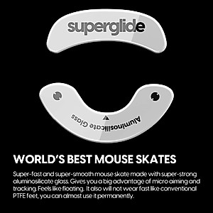 Superglide - Fastest and Smoothest Mouse Feet/Skates Made with Ultra Strong Flawless Glass Super Fast Smooth and Durable Sole for Endgame Gears XM1 RGB / XM1r [White]