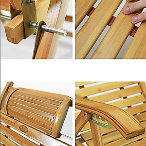 Sun Lounger Garden Chairs Balcony Recliner, Bamboo with Telescopic Foot Pedal Deck Chair Sun Lounger Outdoor Garden Patio Gravity Reclining Chair (Size, Bamboo 4.5cm),Bamboo 4.5cm