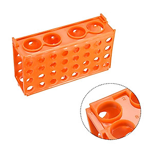 uxcell 4 Way Tube Rack Polypropylene 80-Well Orange for 0.5ml, 1.5ml, 1.8ml, 10ml, 15ml, 50ml