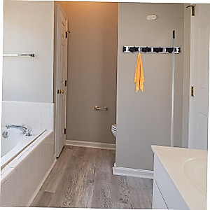 Housoutil Wall Hanging Hooks Alumimum Mop Rack Rail Rack Abs Heavy Metal Coat Hanger