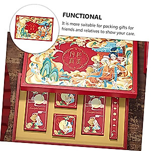 Abaodam 1 Set Moon Cake Box Dessert Containers Mini Paper Cups Mini Muffins Mooncake Packaging Box Christmas Muffin Boxes Bakery Wrapping Box Mid-autumn Festival Supply Moon Cake Case Gift