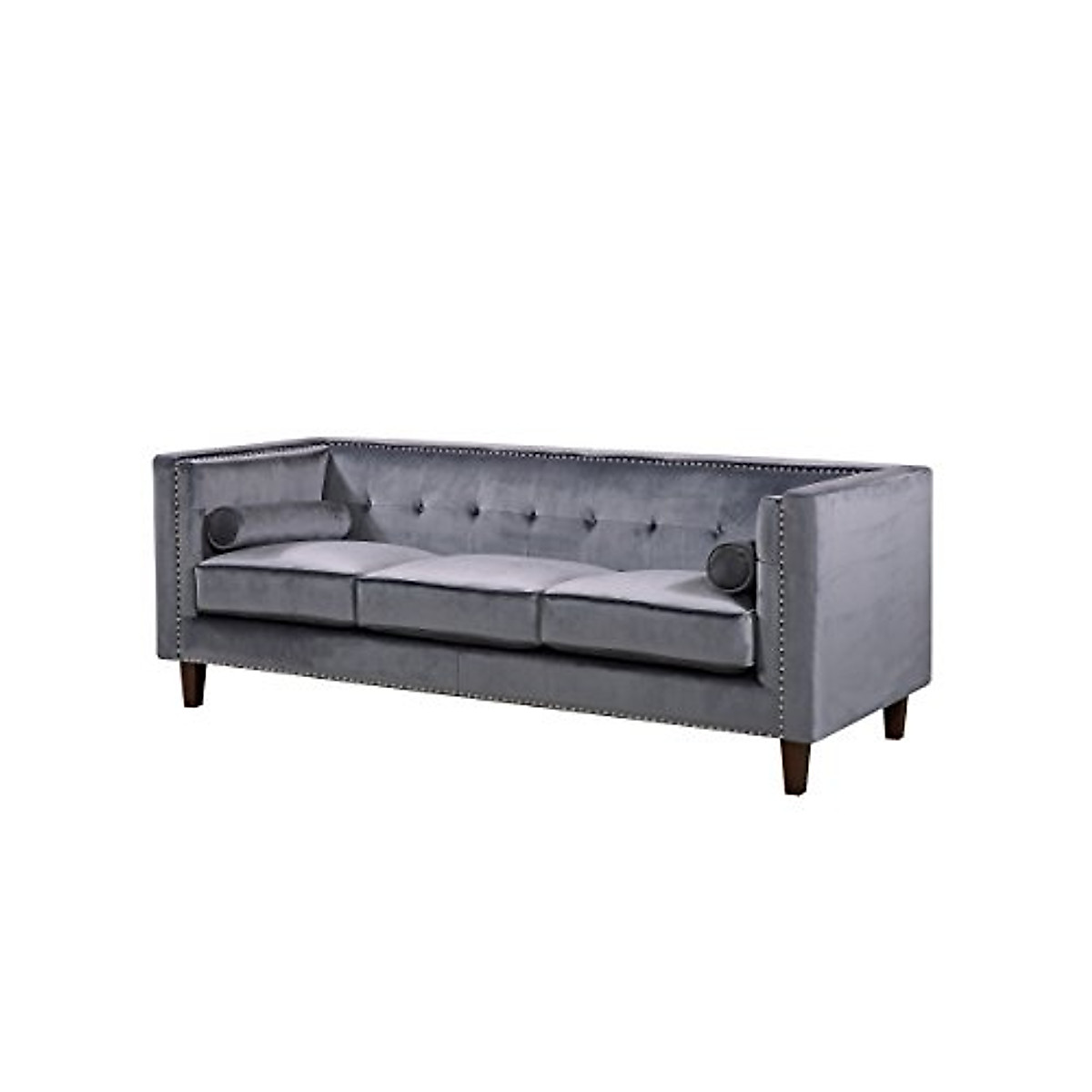 US Pride Furniture Modern Style 83'' Wide Living Room 3 Seater Grey Soft Cushion & Solid Wood Legs (S5369N-S5372N S) Sofas