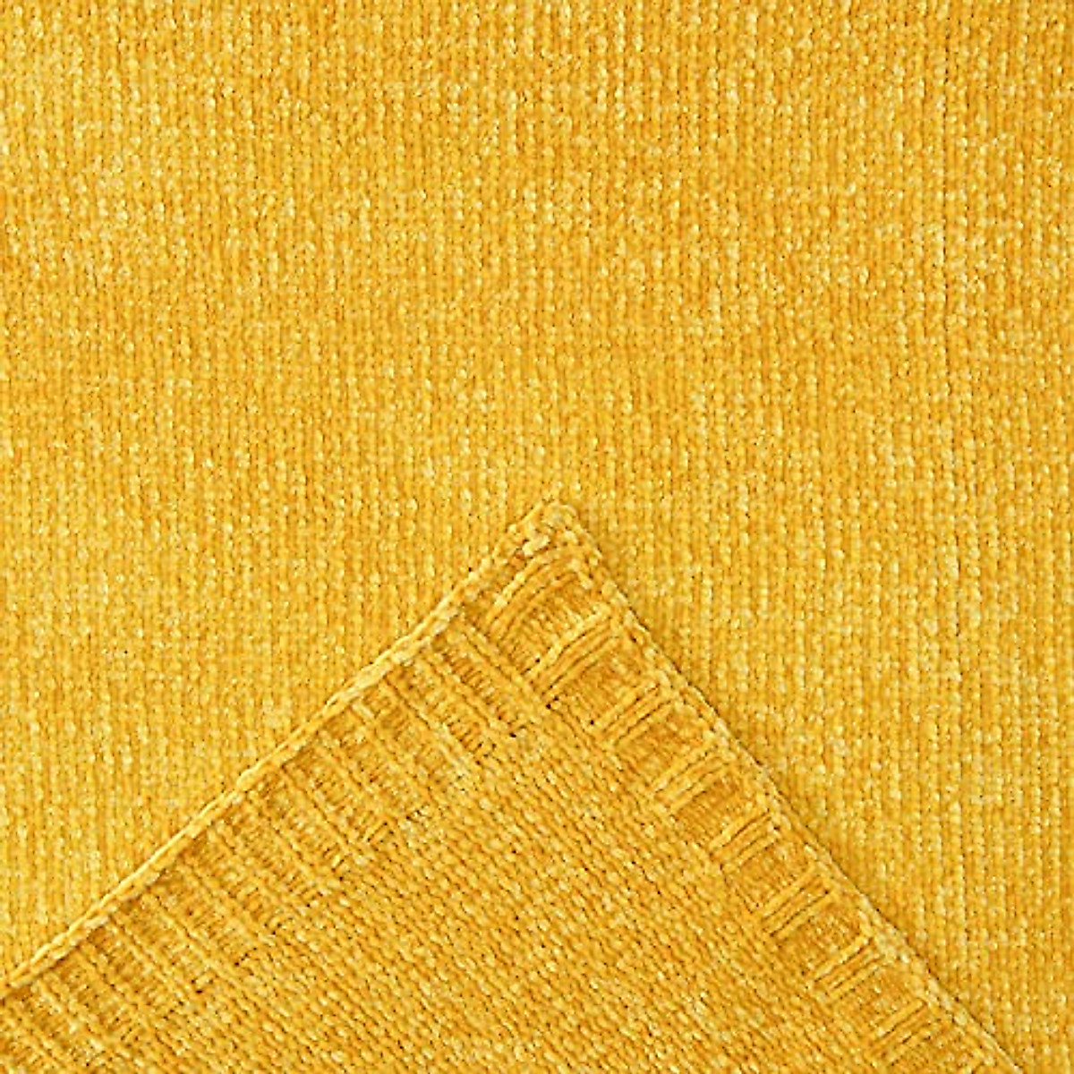 Chanasya Chenille Yellow Knit Throw Blanket - Super Soft Sweature Textured Classy Subtle Shimmer Decorative Knitted Blanket for Sofa Couch Bed Living Room Housewarming Gift (50x65 Inches) Yellow
