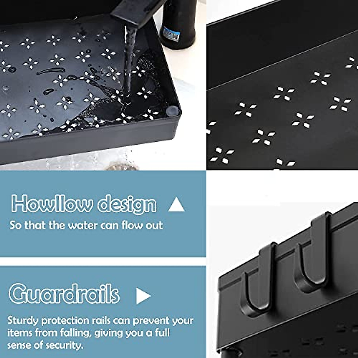 2-Tier Under Sink Organizer,Multi-purpose Organizer Shelf,Sliding Storage Drawer Basket Organizer for Kitchen Bathroom with Hooks, Hanging Cup,Pull Out Spice Rack,Makeup Cosmetics Vanity Narrow Space