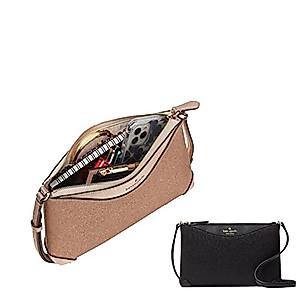 kate spade purse handbag crossbody Shimmy glitter (One size, Crossbody-Black)