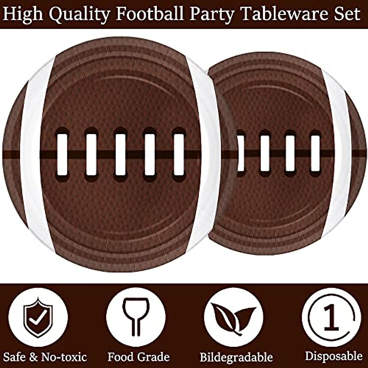Football Party Decorations Football Party Supplies Tableware Set -24 guests Football Banners,Plate,Cup,Cutlery,Tablecloths for Superbowl Party Decorations 2023 Super Sunday Touchdown Party Decoration