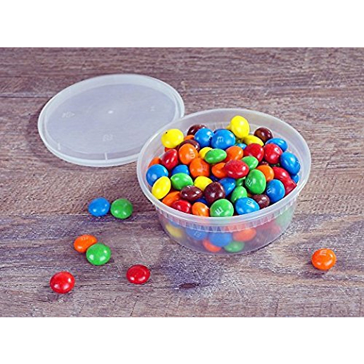 Mr. Miracle Deli Containers with Lids - 15 Pack of 8 oz Clear Airtight Reusable Plastic Food and Multi-Purpose Containers - Microwave, Freezer, and Dishwasher Safe