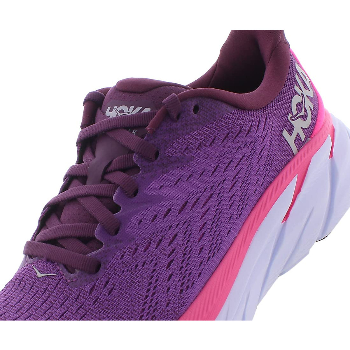 HOKA ONE ONE Clifton 8 Womens Shoes Size 7, Color: Grape Wine/Beautyberry