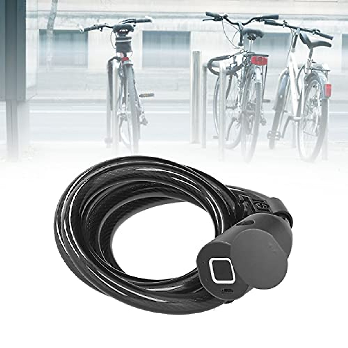 Shanrya USB Rechargeable Bicycle Lock, Antitheft Reliable Bike Cable Lock for Luggage Door
