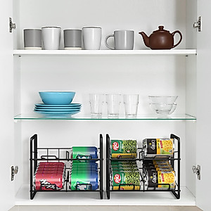 Soda Can Organizer for Refrigerator Can Organizer for Pantry Beverage Can Dispenser for Fridge Soda Organizer for Refrigerator Can Storage Organizer Rack for Refrigerator, Cabinet, Pantry, Black