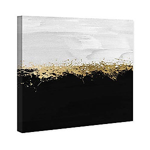 The Oliver Gal Artist Co. Abstract Wall Art Canvas Prints 'Halfway in Black and White' Home Décor, 20 in x 20