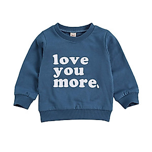 0-6T Toddler Baby Boy Girl Halloween Clothes Pumpukin Hoodies Sweatshirt Hooded Pullover Tops Unisex Baby Fall Winter Clothes Outfits(Love-Blue, 18-24 months)