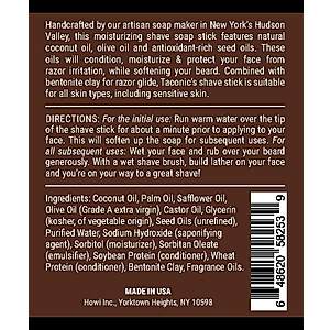 Taconic Shave Shaving Soap Stick with Antioxident Rich Seed Oils for a smooth shave (Bay Rum)