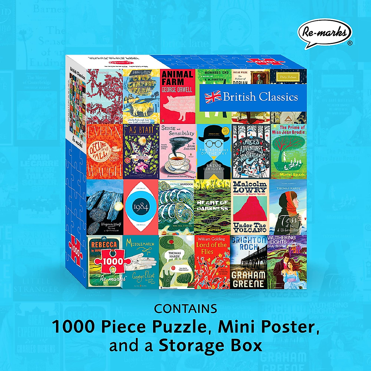Re-marks British Classics Literary Puzzle, 1000-Piece Jigsaw Puzzle for All Ages