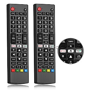 Rimous 2-Pack Universal Remote Compatible with LG Remote Control Smart TV with Netflix, Prime Video Shortcut Keys Compatible with All Models LG TV Remote Control Replacement AKB75095307 AKB74915305